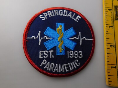 SPRINGDALE PARAMEDIC EST 1993 PATCH SHOULDER CREST EMS EMT | eBay