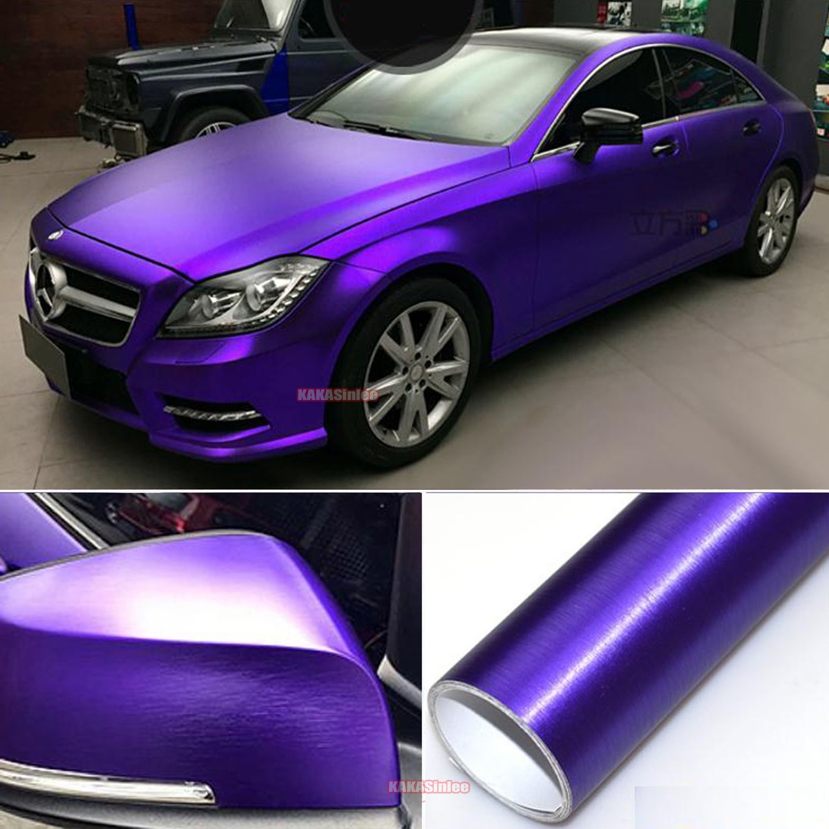 Purple Chrome Vinyl UHUSE Metallic Satin Matte Chrome Vinyl Sticker,