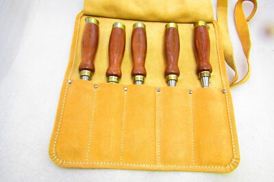 Stanley Bailey wood chisel set in leather roll | eBay