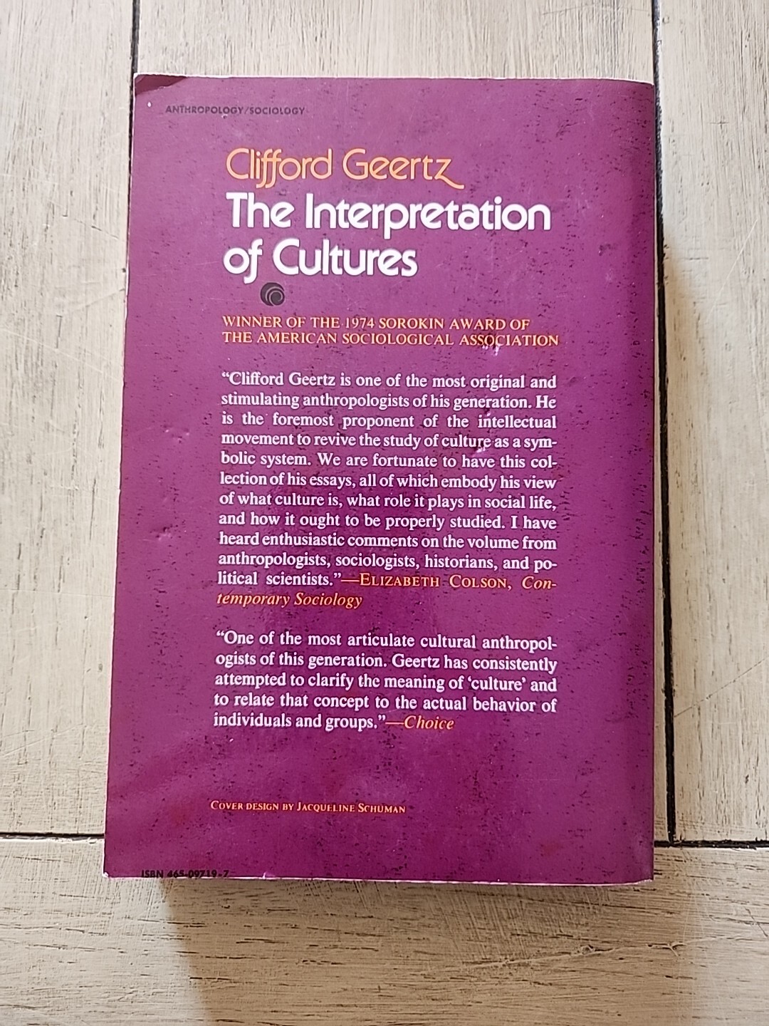 THE INTERPRETATION OF CULTURES Clifford Geertz 1973 1st Printing Basic ...