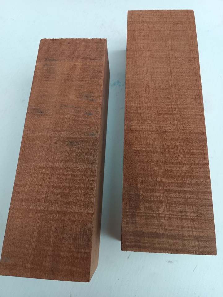 Qty 2 pcs Rough Sawn Sapele Hardwood Timber Offcuts 230x75x65mm (2075 ...