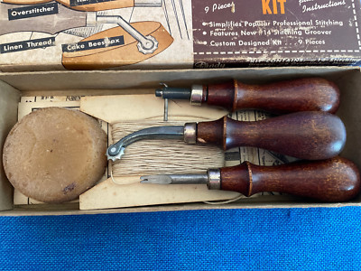 VINTAGE Tandy Saddle Stitching Kit Box 1960 Original Groover ...