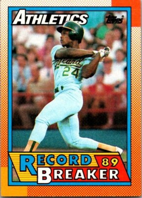 1990 Topps Rickey Henderson 89 Record Breaker #7 Oakland A's HOF | eBay
