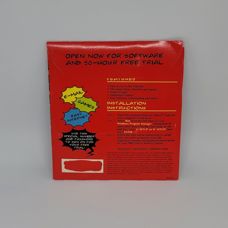 America Online 3.0 Trial 3.5" floppy disk New rare version Wizard ...