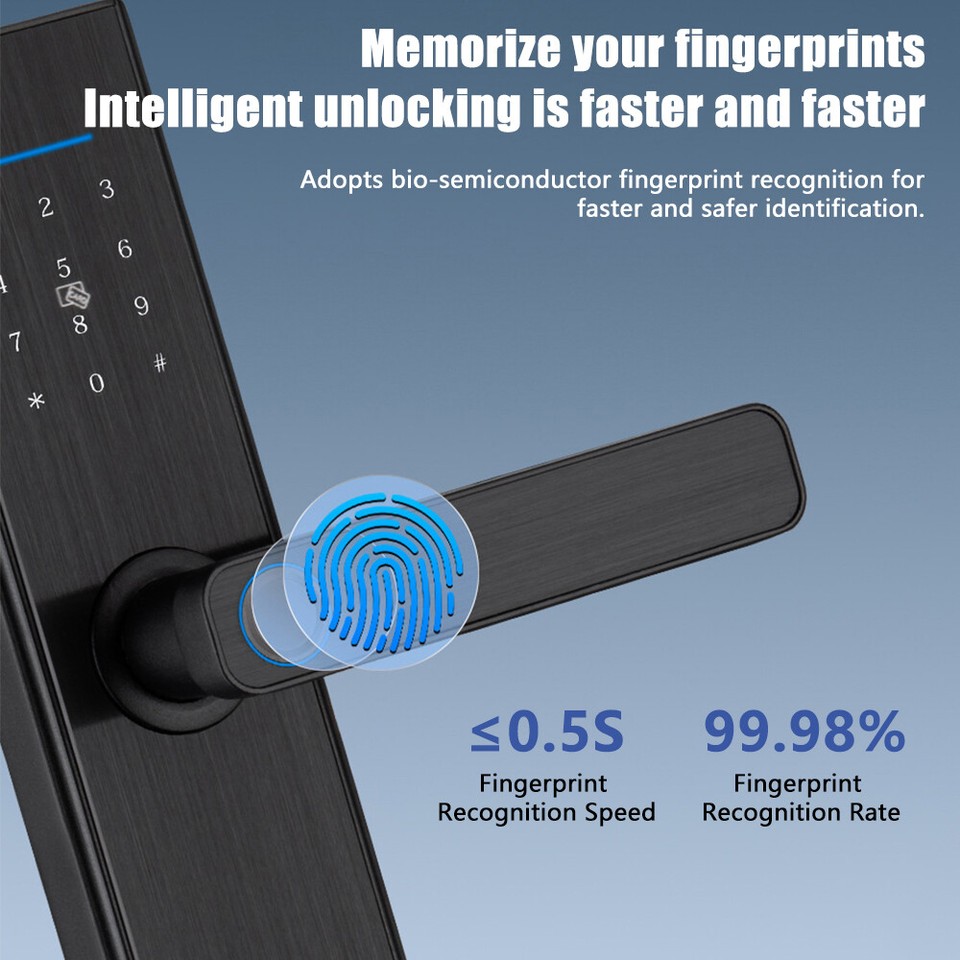 Smart Door Lock Biometric Fingerprint Password Digital Keyless Keypad ...