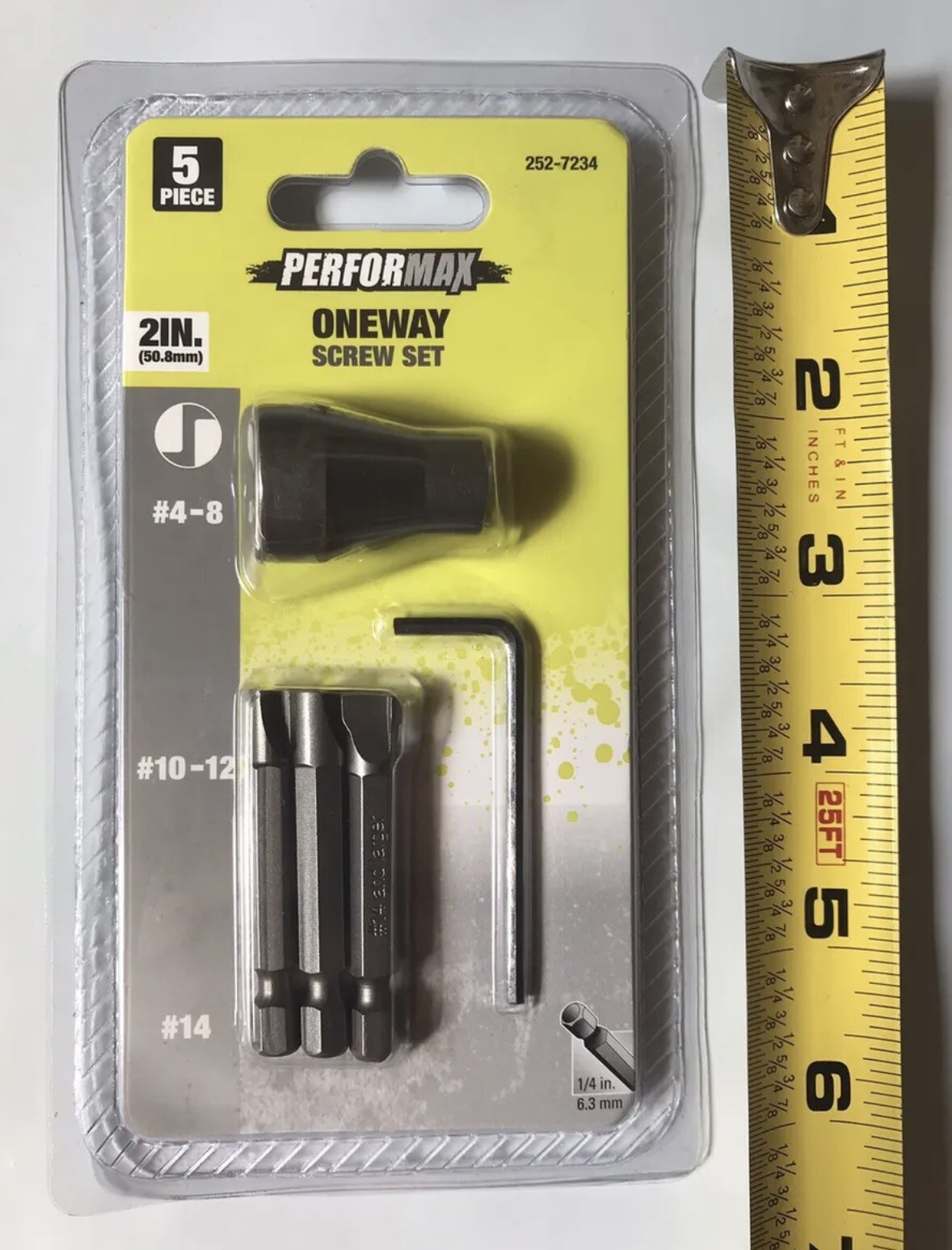 One-Way Screw Remover/Installer Set with Sleeve 3 Piece Tool Bits Power ...