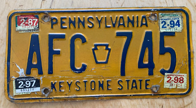 1987 1994 1997 1998 PENNSYLVANIA KEYSTONE STATE AUTO LICENSE PLATE ...
