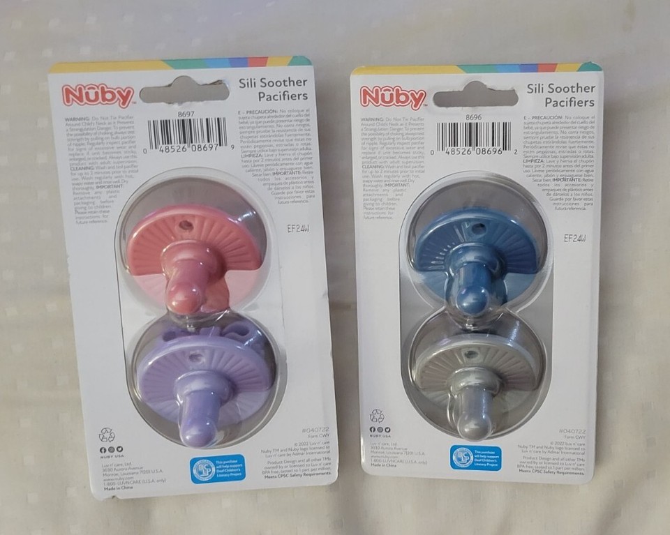 2-Nuby 3D Sili Soother Pacifiers BPA Free 2-Pack 100% Silicone 0+ Months any 2 | eBay