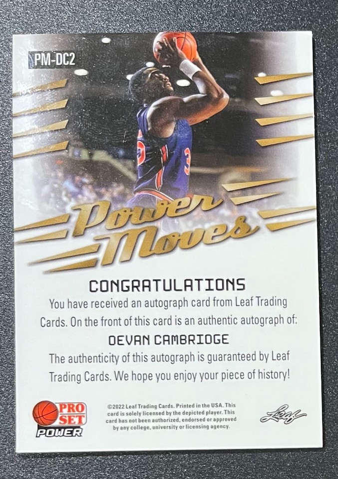 2022 Leaf Pro Set Power DEVAN CAMBRIDGE RC Auto Power Moves @GT1 | eBay