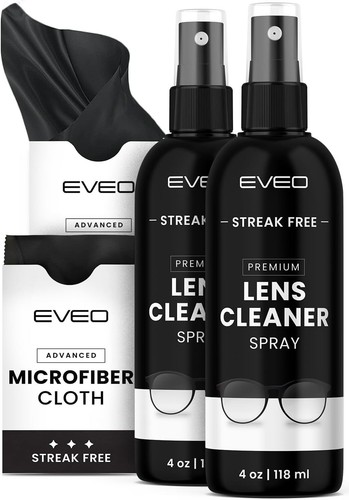EVEO Eyeglass Cleaner Spray -No Streaks Technology with Microfiber ...