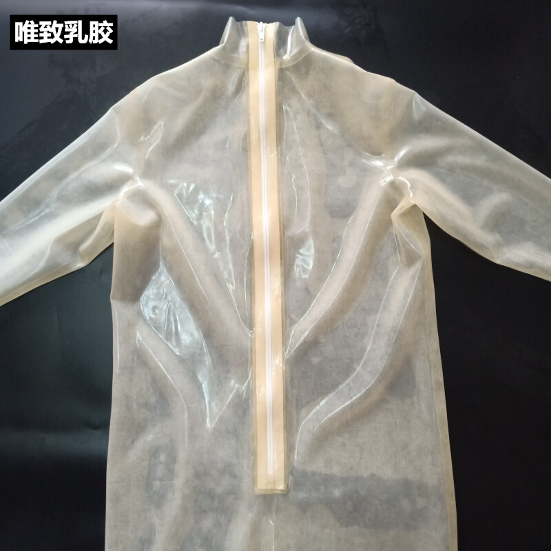 100% Real Latex Rubber Gummi 0.48mm Catsuit Bodysuit Suit transparent ...