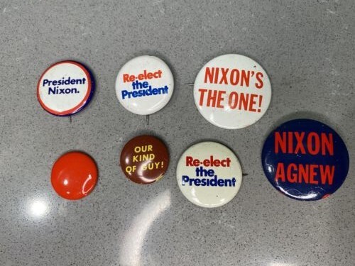 Lot of 7 Nixon Agnew Political Campaign Election Button Pinback Pins ...