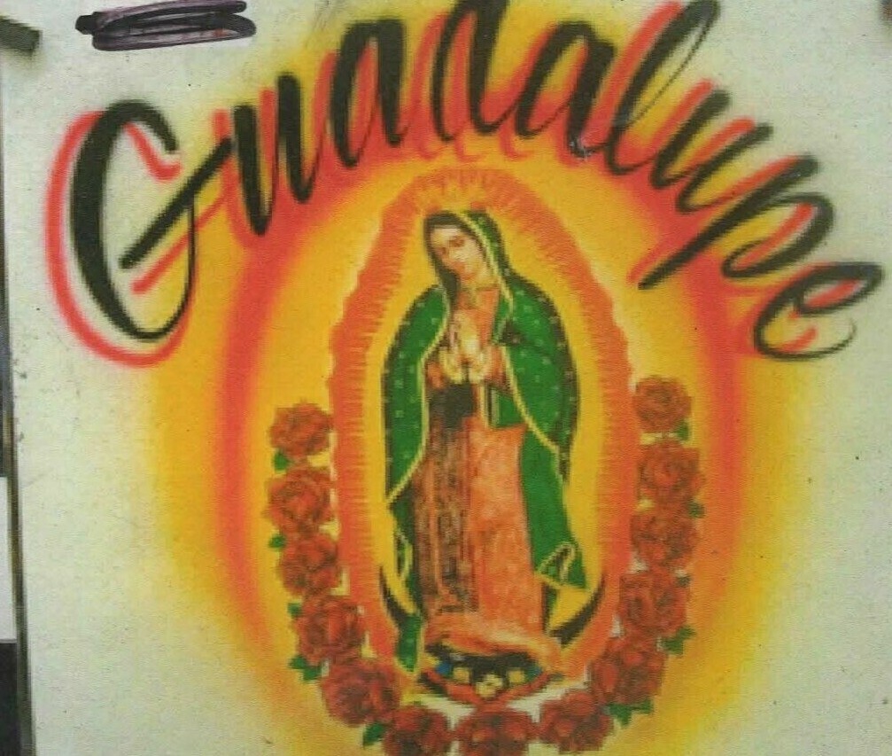 MOTHER MARY VIRGIN MARY TRANSFER AIRBRUSH LETTERING WRITING SHIRT ...