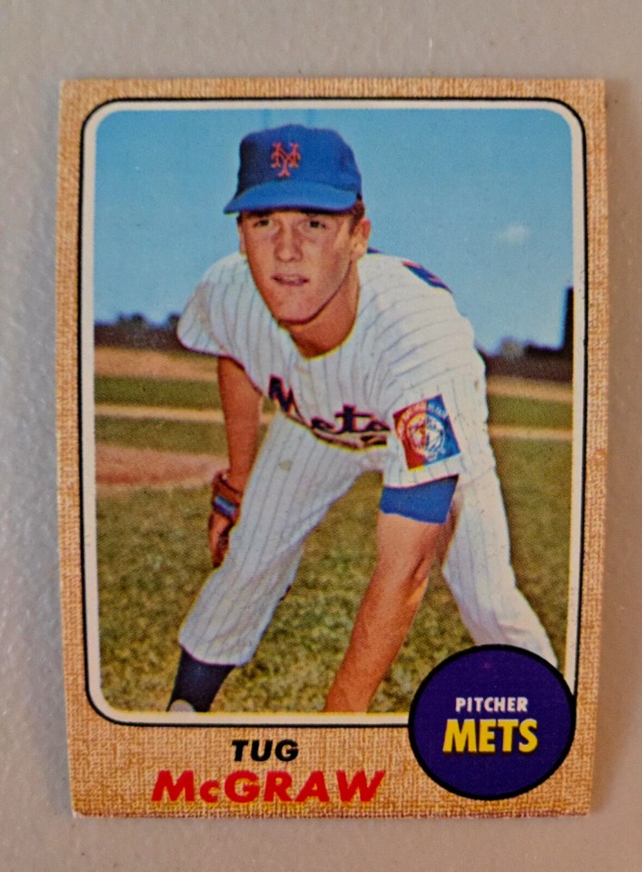 Lot of 9 1968 Topps NY METS VINTAGE baseball Cards TUG McGRAW, CLEON ...