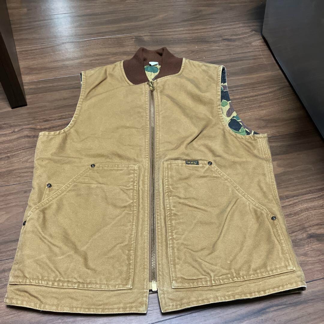 RRL RALPH LAUREN reversible Work Duck Vest Jacket Men… - Gem