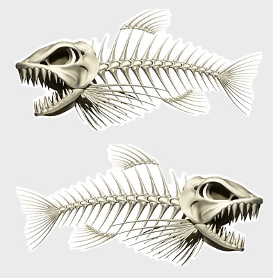 Bone Bonefish Skull skeleton Fish Auto Boat Graphics Decal Sticker 28 ...
