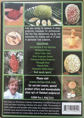 Fruit & Vegetable Sculpting Made Easy & Fun Chef Ray Duey DVD 2005 No ...