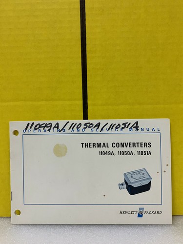 HP 11049-90000 11049A 11050A 11051A Thermal Converter Operating ...