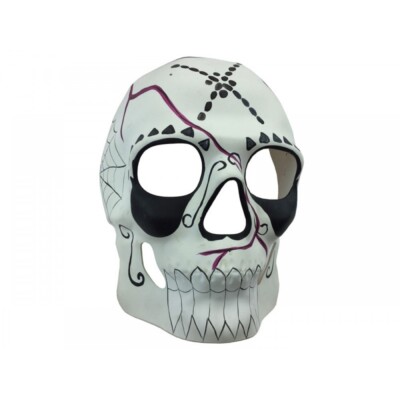 Day of the Dead Full Face White Skull Head Halloween Costume Masquerade ...