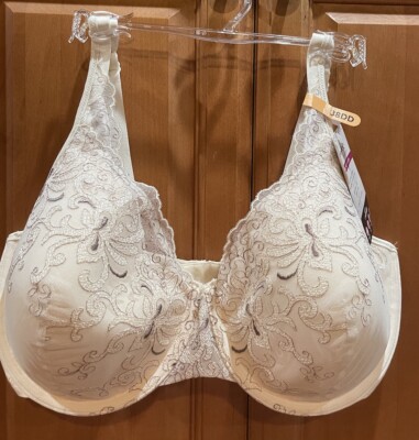 Playtex Secrets 4 Way Support Size 38DD Embroidered Ivory Underwire Bra ...