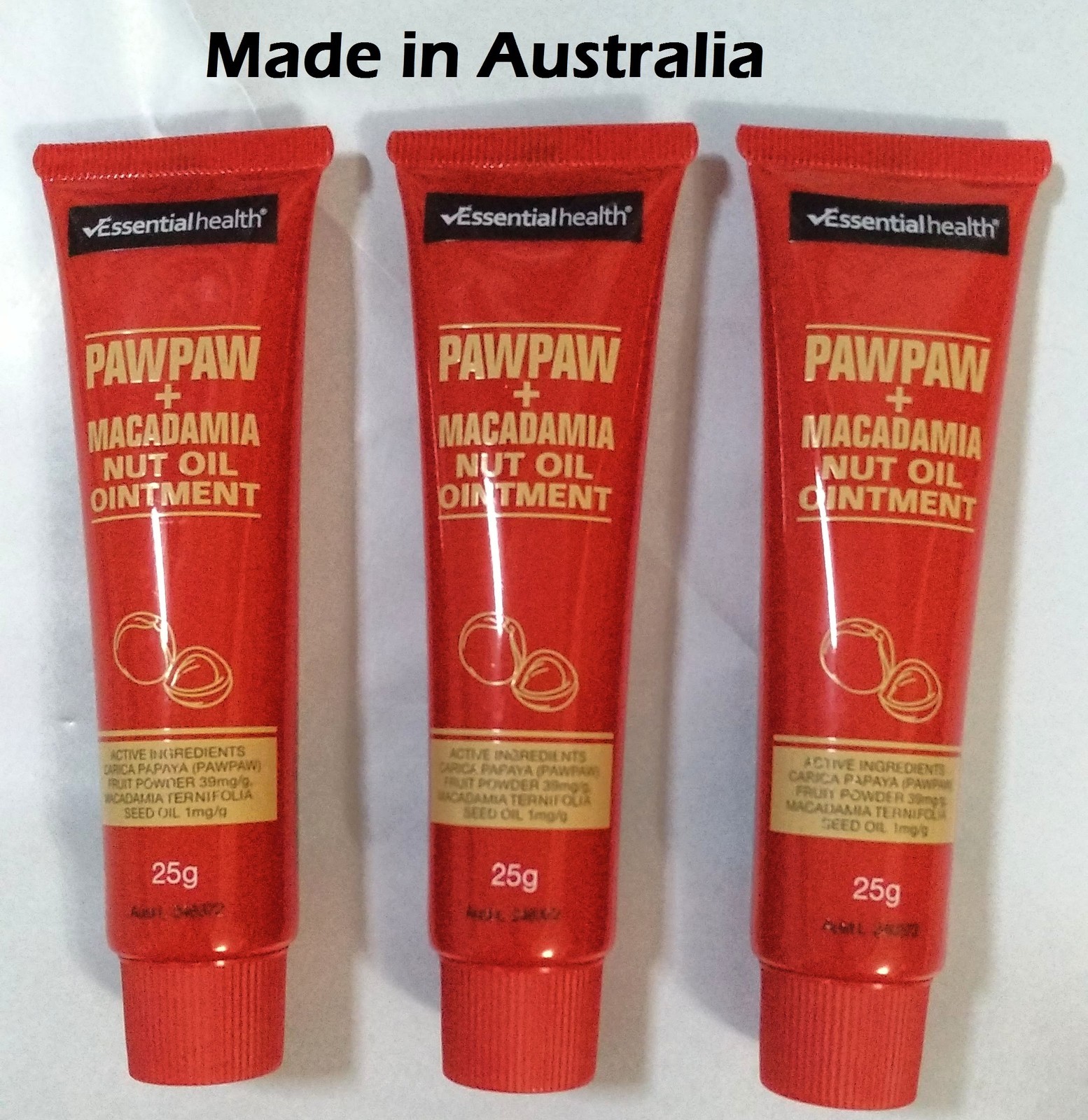 3 x 25g Essential Health PAWPAW + Macadamia Nut Oil Ointment Paw Paw ...