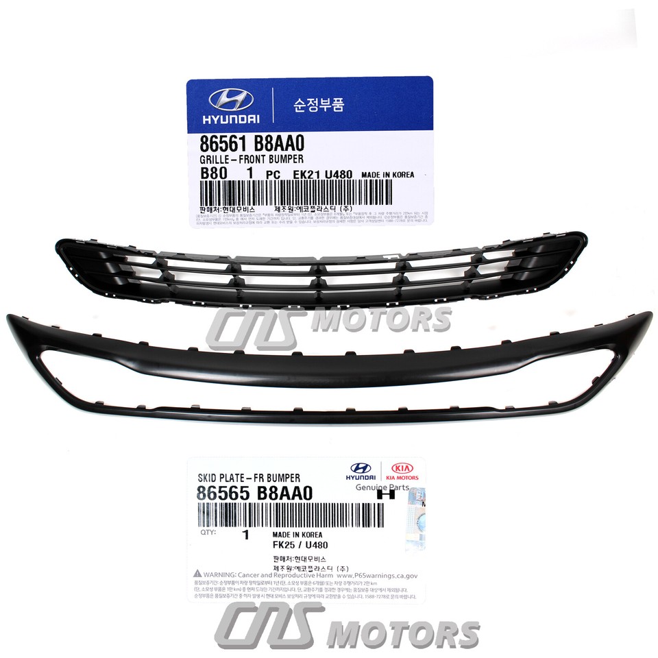 GENUINE Front Bumper Lower Grille & Skid Plate for 17-19 Santa Fe XL ...