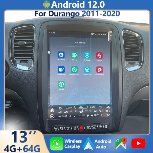 13" Radio For Dodge Durango Smart Touch Screen GPS Navi Headunit Stereo ...