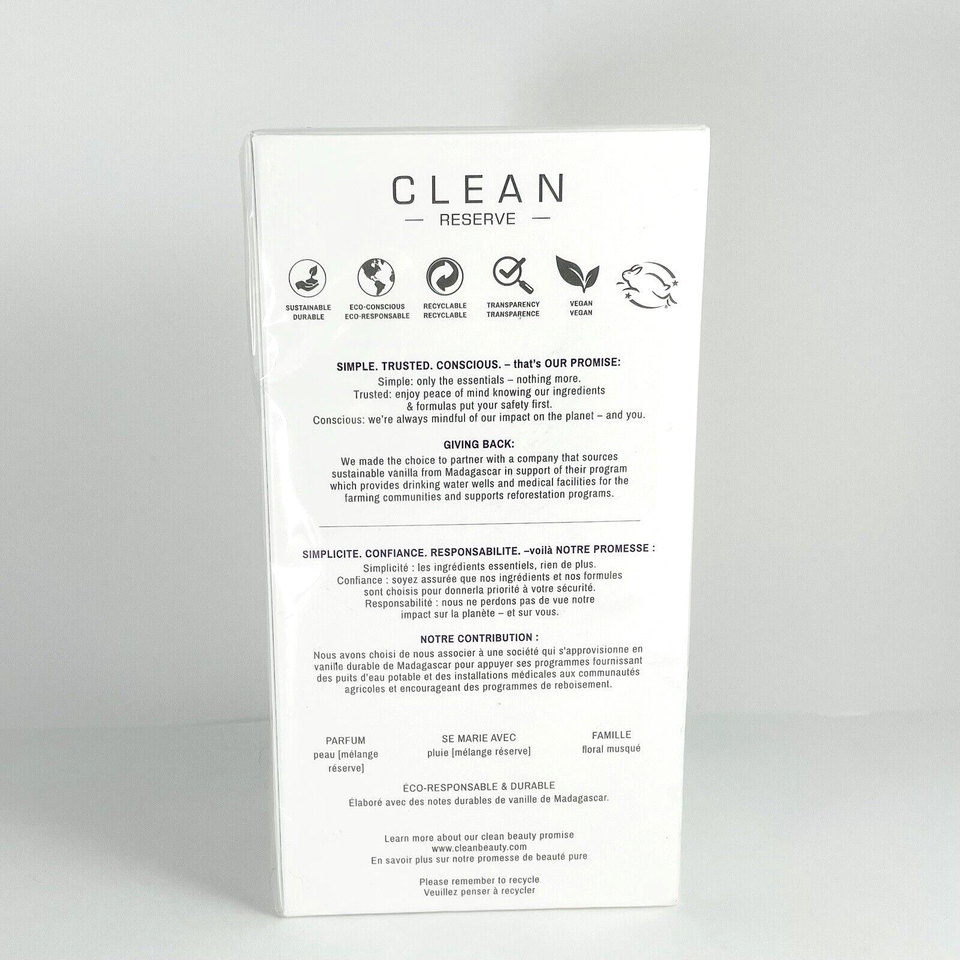 CLEAN Reserve Blend - SKIN EDP Eau de Parfum Full Size 3.4 fl oz 100 mL ...