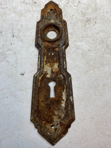 Antique Door Lock Skeleton Key Back Plate Architectural Salvage | eBay