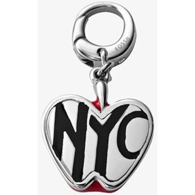 NWT Fossil Brand Silver Metal - Red Enamel & Black Letters "NYC" Apple ...