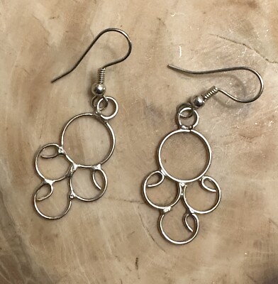 Vintage 925 Sterling Silver Multi-Loop Dangle Earrings | eBay