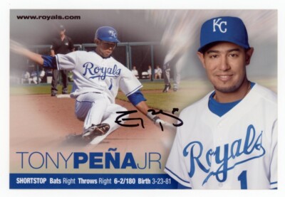 SIGNED BASEBALL POSTCARD AUTO KANSAS CITY ROYALS TONY PENA JR | eBay