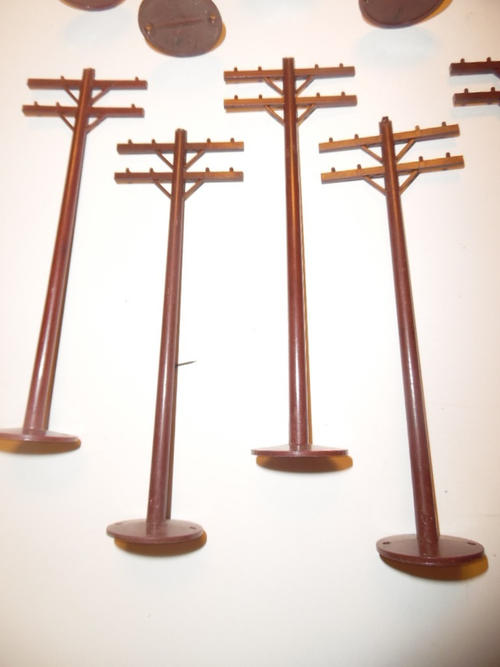 20 pcs, O / O27 Scale Telephone Telegraph Poles Plasticville Model ...