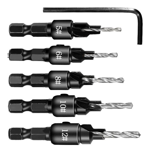 Office Drill Bit Wrench Accessories Black Chamfer Countersink HSS Drill ...