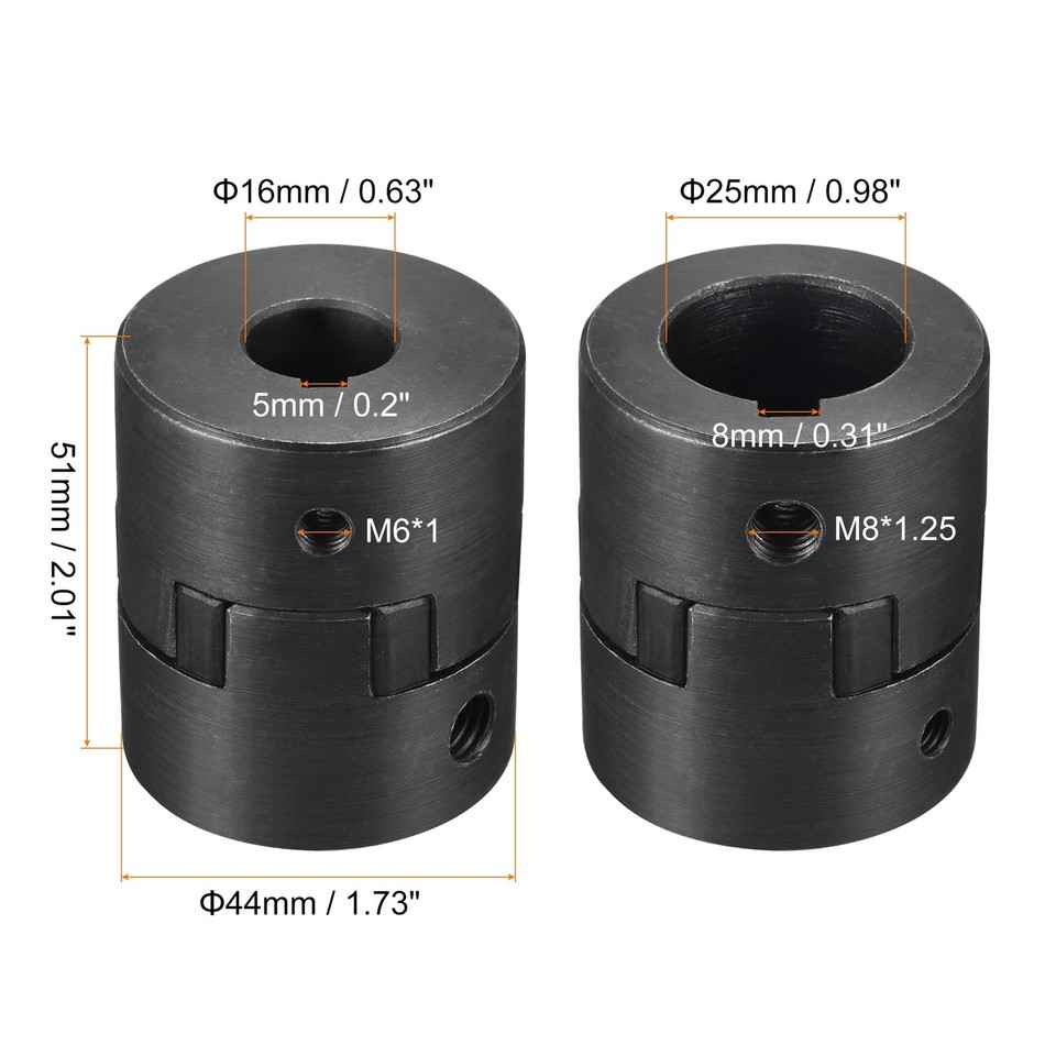 Flexible Coupling Shaft 16mm to 25mm 51mm x 44mm Motor Coupler Joint | eBay