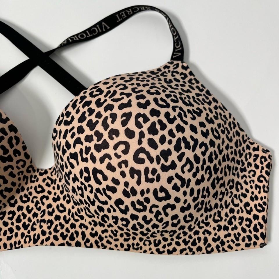 Victorias Secret No Wire Leopard Print Bra 36DDD | eBay