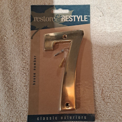 Restore & Restyle House Number "7" Solid Brass- 5"x2.5" New | eBay