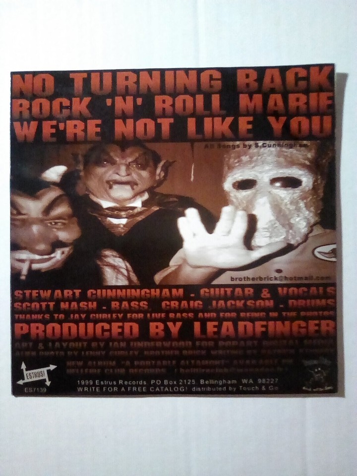 BROTHER BRICK No Turning Back 7" EP ESTRUS RECORDS vinyl 1999 USED | eBay