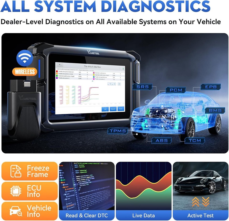 2025 VDIAGTOOL VD70S Diagnostic Scanner Tool FCA Active Tests Engine ...