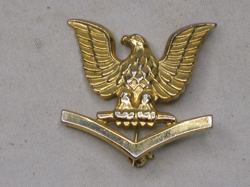 vintage Navy Military pin badge officer U.S. Naval rank Eagle Chevron emblem | eBay