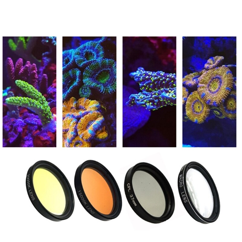 Lens Filter 4 in 1 Macro Lens Yellow Lens Filter Coral Reef Aquarium ...
