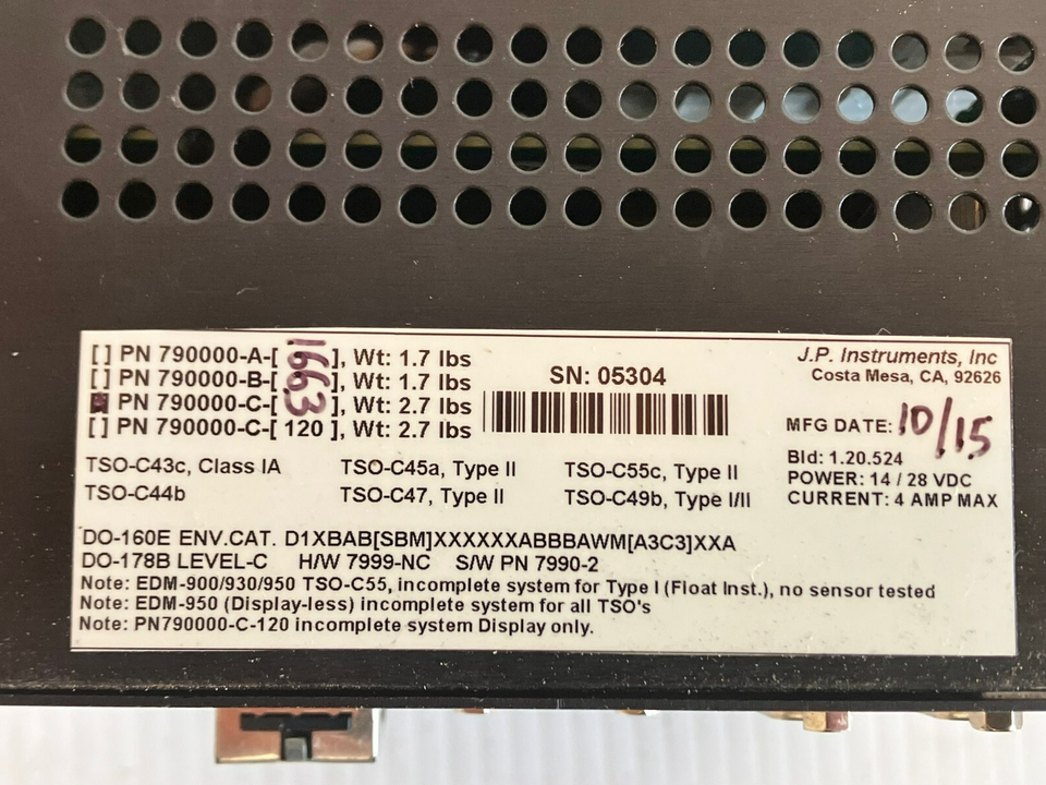 JPI EDM-930 Primary Engine Instrument S/N 05304 | eBay