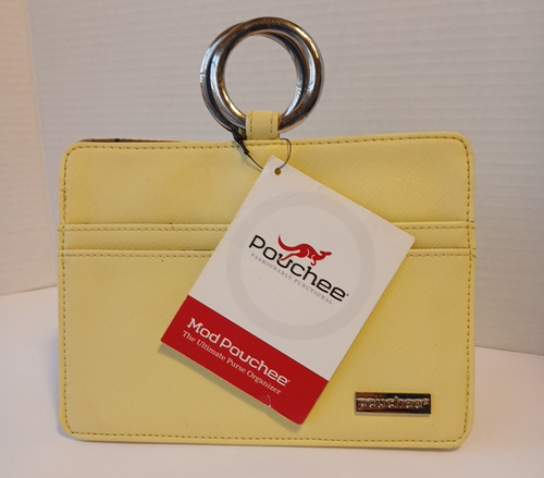 Pouchee Purse Insert Storage Organizer YELLOW 7.5"x5.5" Travel vacation ...