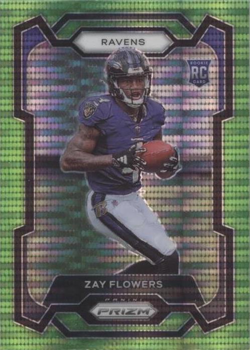 2023 Panini Prizm - Rookies Zay Flowers #307 Neon Green Pulsar Prizm ...