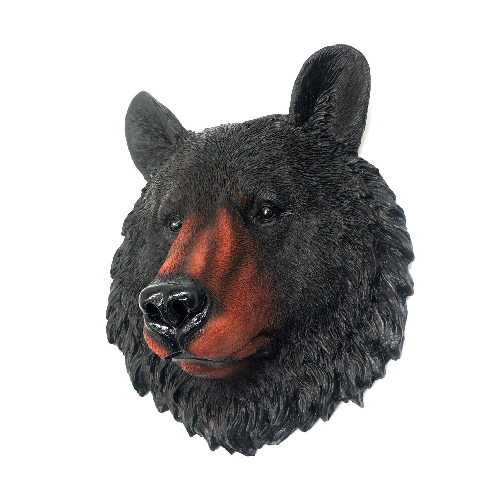 Bear Head Wall Statue Wildlife Animal Head Wall Sculpture Art Decor ...