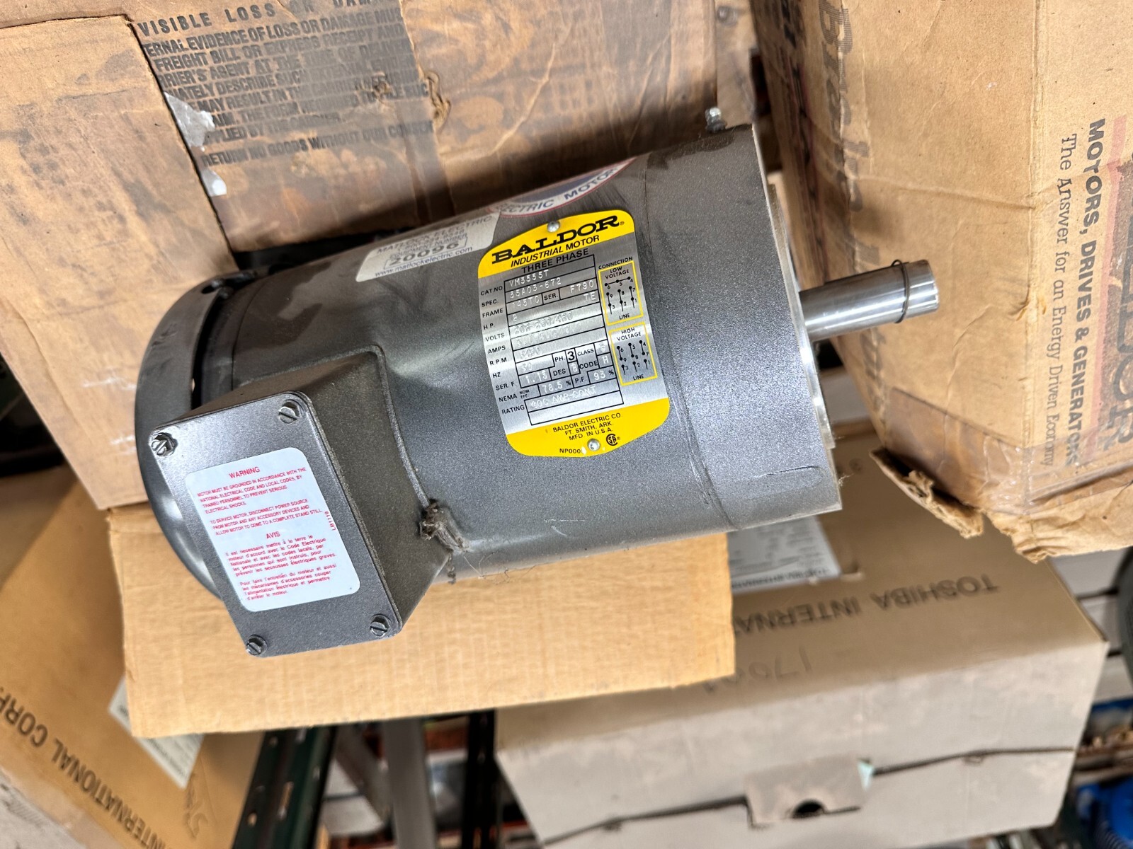 Baldor VM3555T 2HP, 3450 RPM, 143TC Frame AC Motor for sale online | eBay