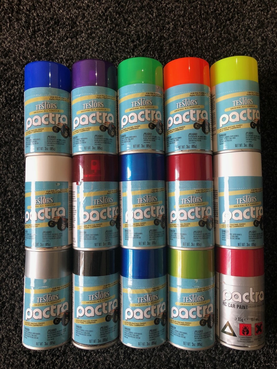 Pactra RC Spray Paint Flo/Metallic x2 Tamiya Core RC Fastrax Restock ...