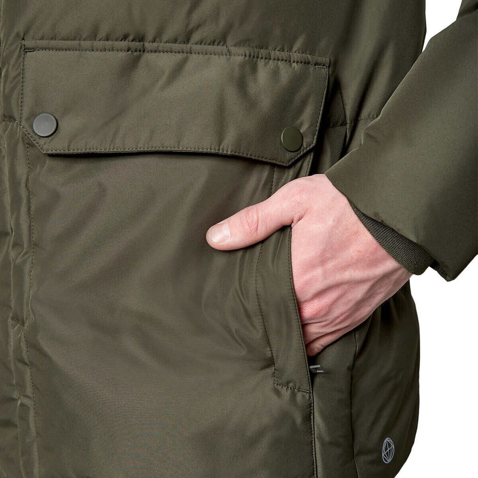 Mondetta Men’s Down Fill Parka Jacket Water Resistant (Green, Large ...