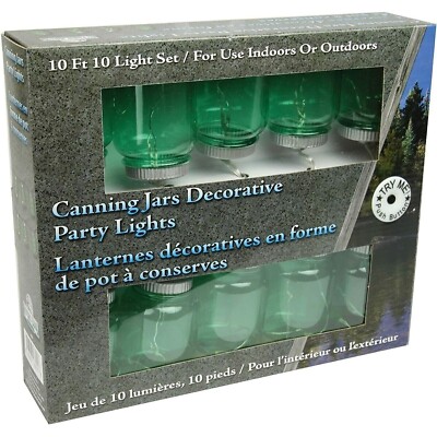 Rivers Edge Canning Jars 10-Foot String Lights Battery Operated 10 ...