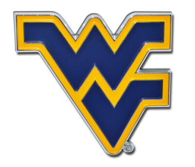 NEW West Virginia University Navy Chrome Auto Emblem. | eBay